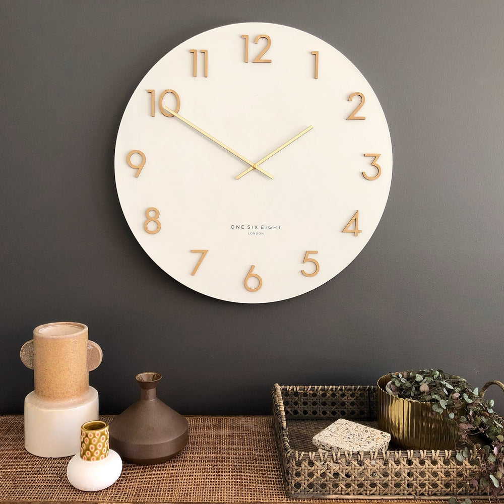 KATELYN White 60cm Metal Wall Clock - One Six Eight London