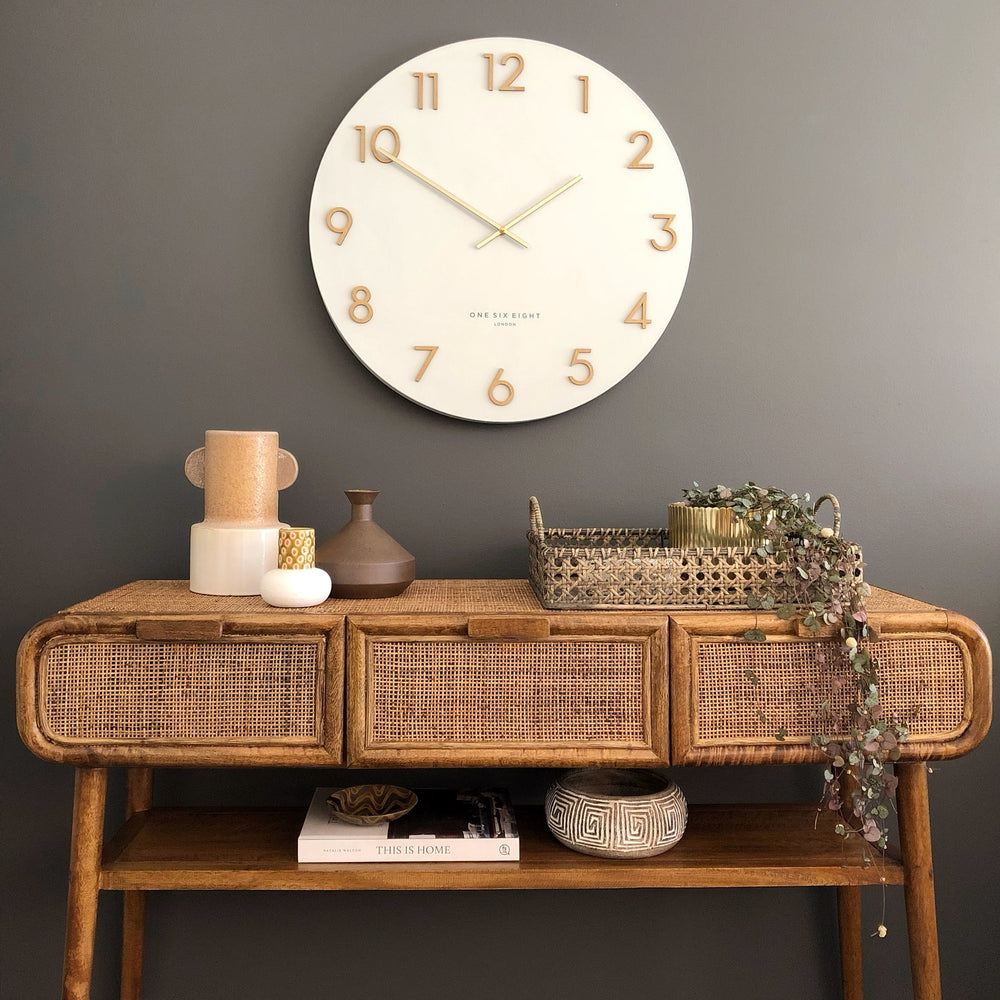 KATELYN White 60cm Metal Wall Clock - One Six Eight London
