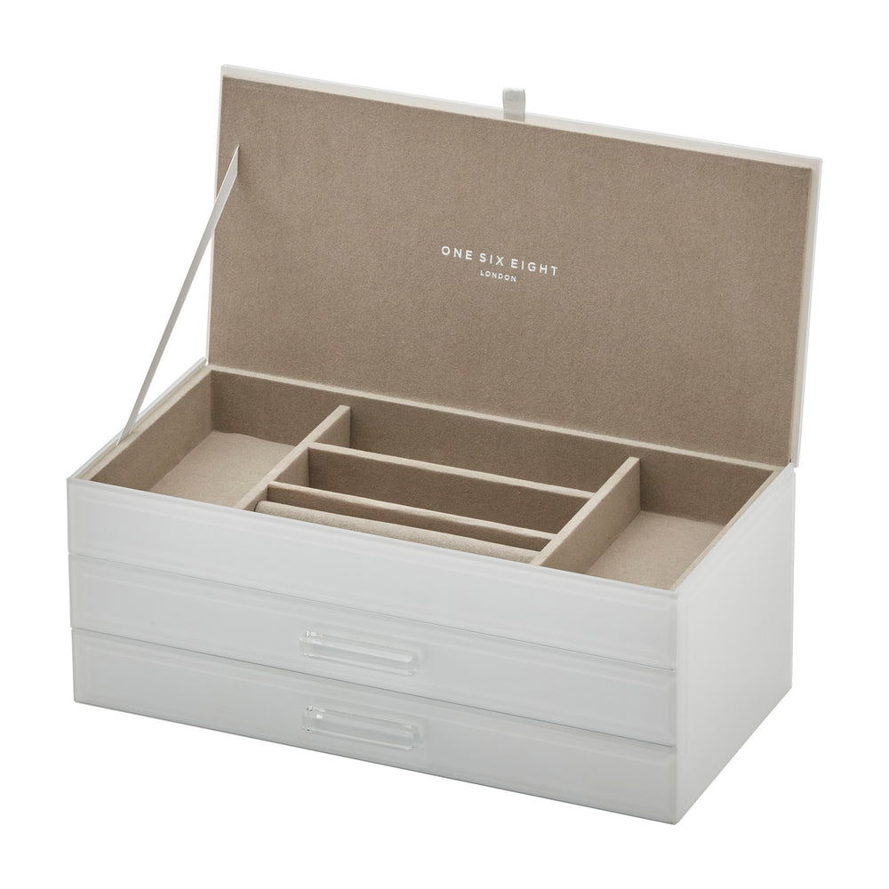 GABRIELLA White Large Jewellery Box | Large Jewellery Organiser | One ...