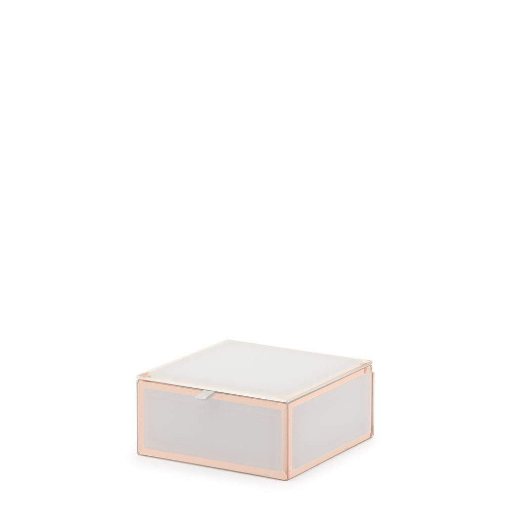 SARA White/Rose Gold Small Jewellery Box | Small Jewellery Storage Box ...