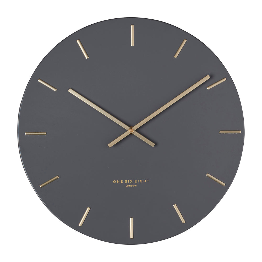 LUCA Charcoal 40cm Silent Wall Clock - One Six Eight London